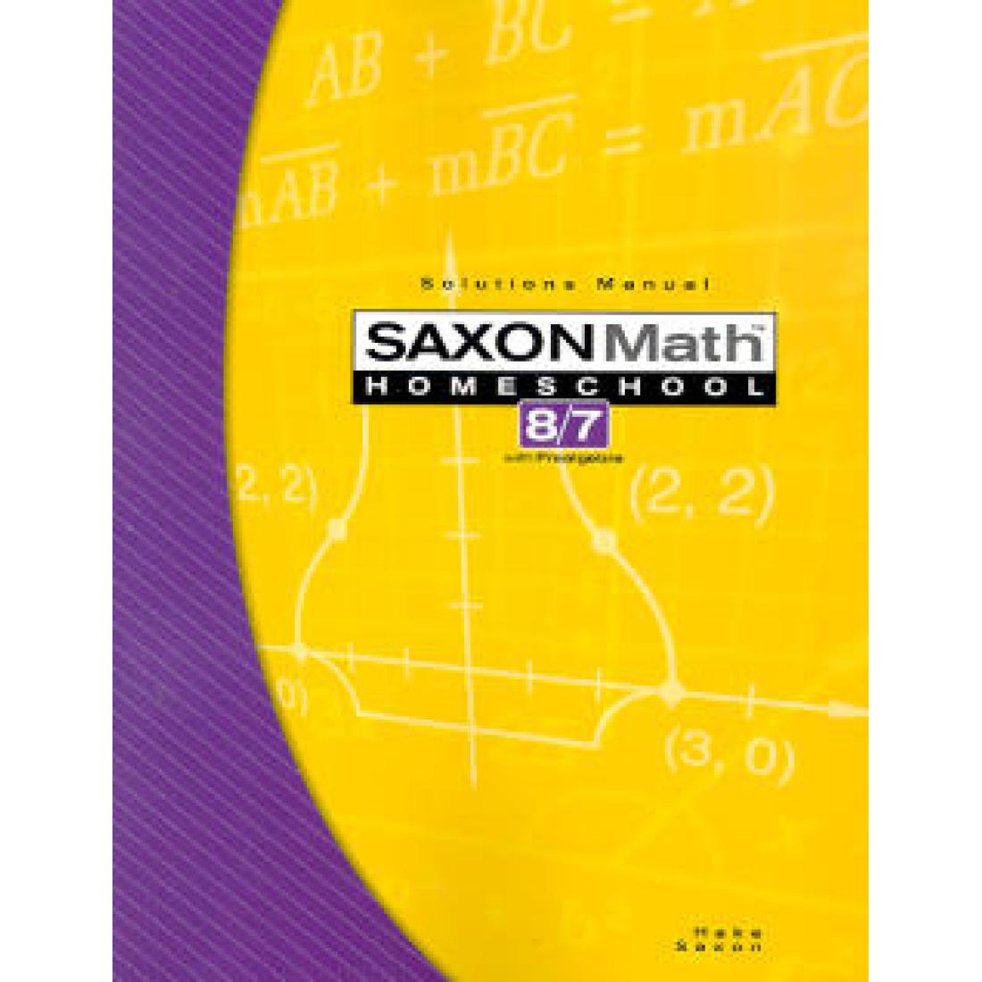 Saxon Math 8/7 Homeschool Solutions Manual | Veritas Press